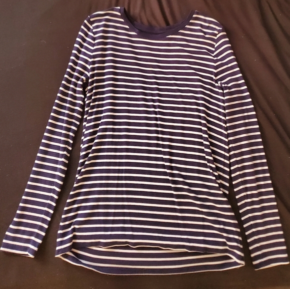Merona | Tops | Merona Navy White Striped Long Sleeve Shirt | Poshmark